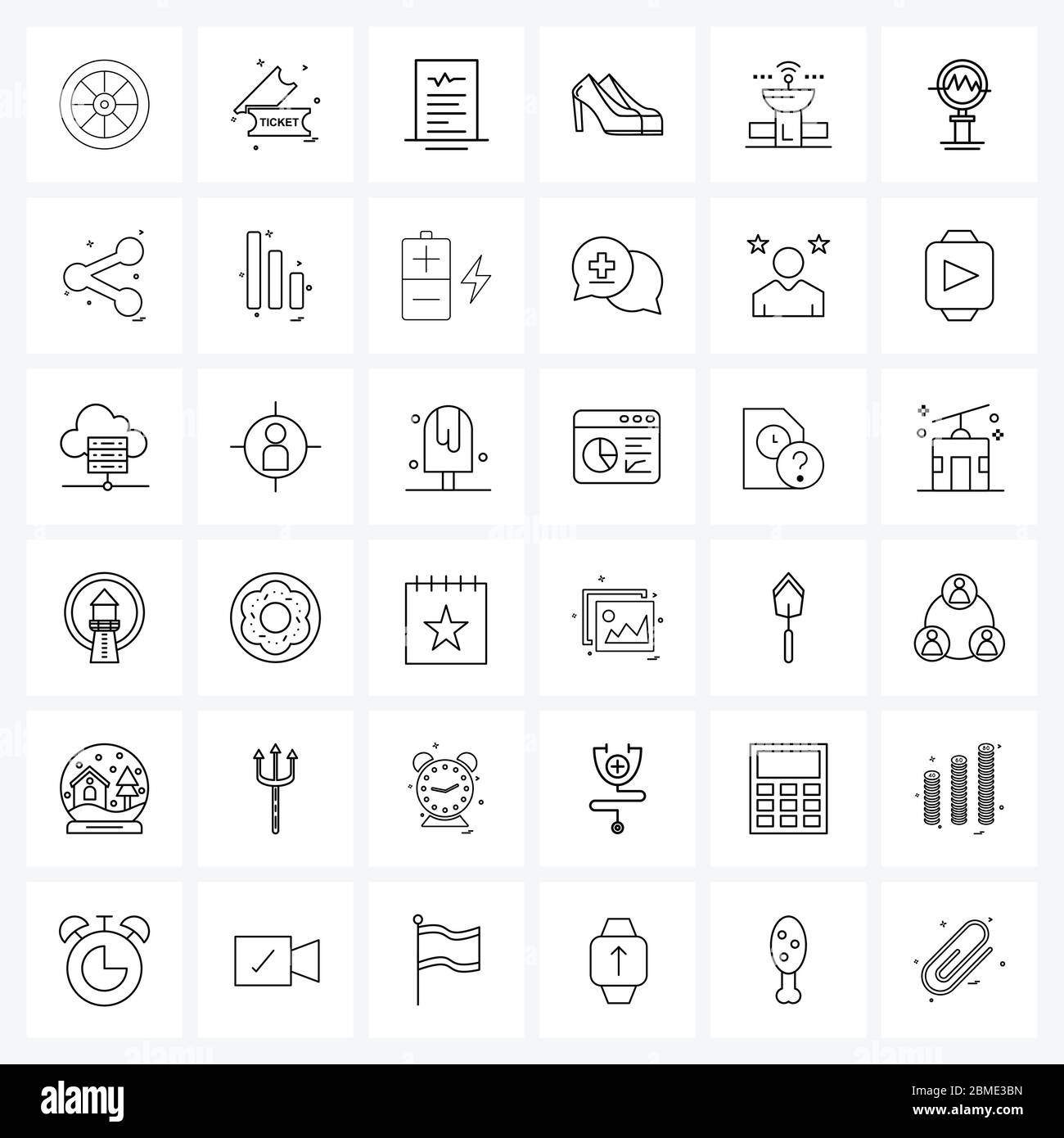 36 Universal Line Icon Pixel Perfect Symbols of parabolic, wedding ...