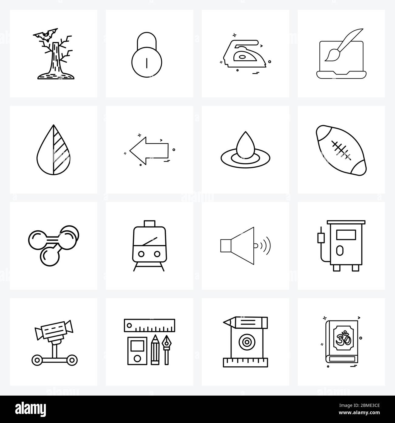16 Universal Icons Pixel Perfect Symbols of design, laptop, iron ...