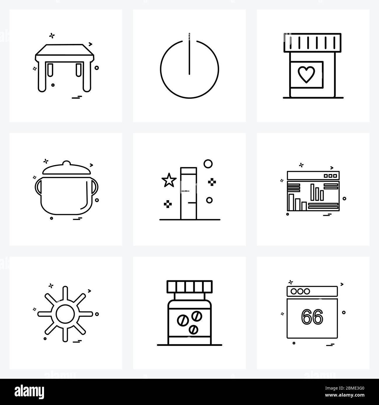 Stock Vector Icon Set of 9 Line Symbols for stick, magic, medicine ...