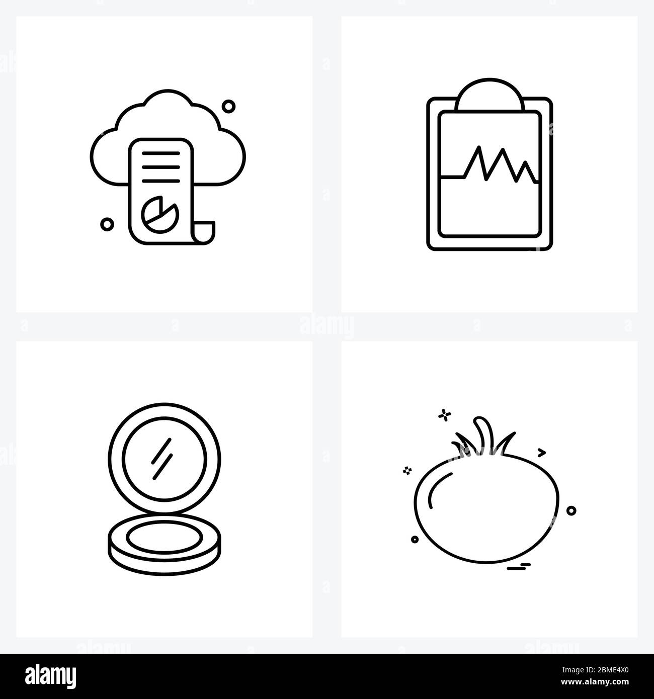4 Universal Line Icon Pixel Perfect Symbols of cloud chart report ...