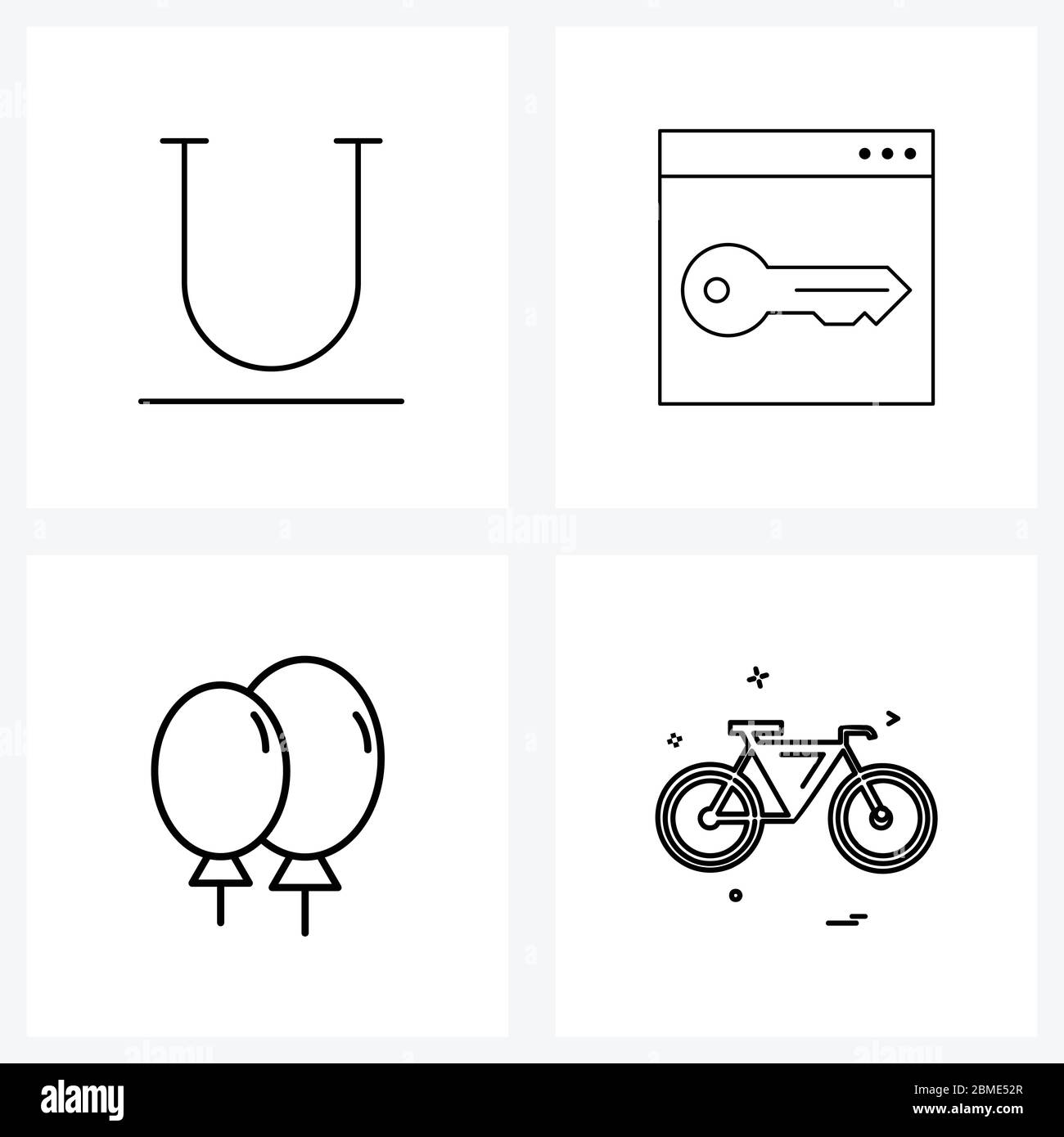 Stock Vector Icon Set of 4 Line Symbols for format, balloon, underline ...
