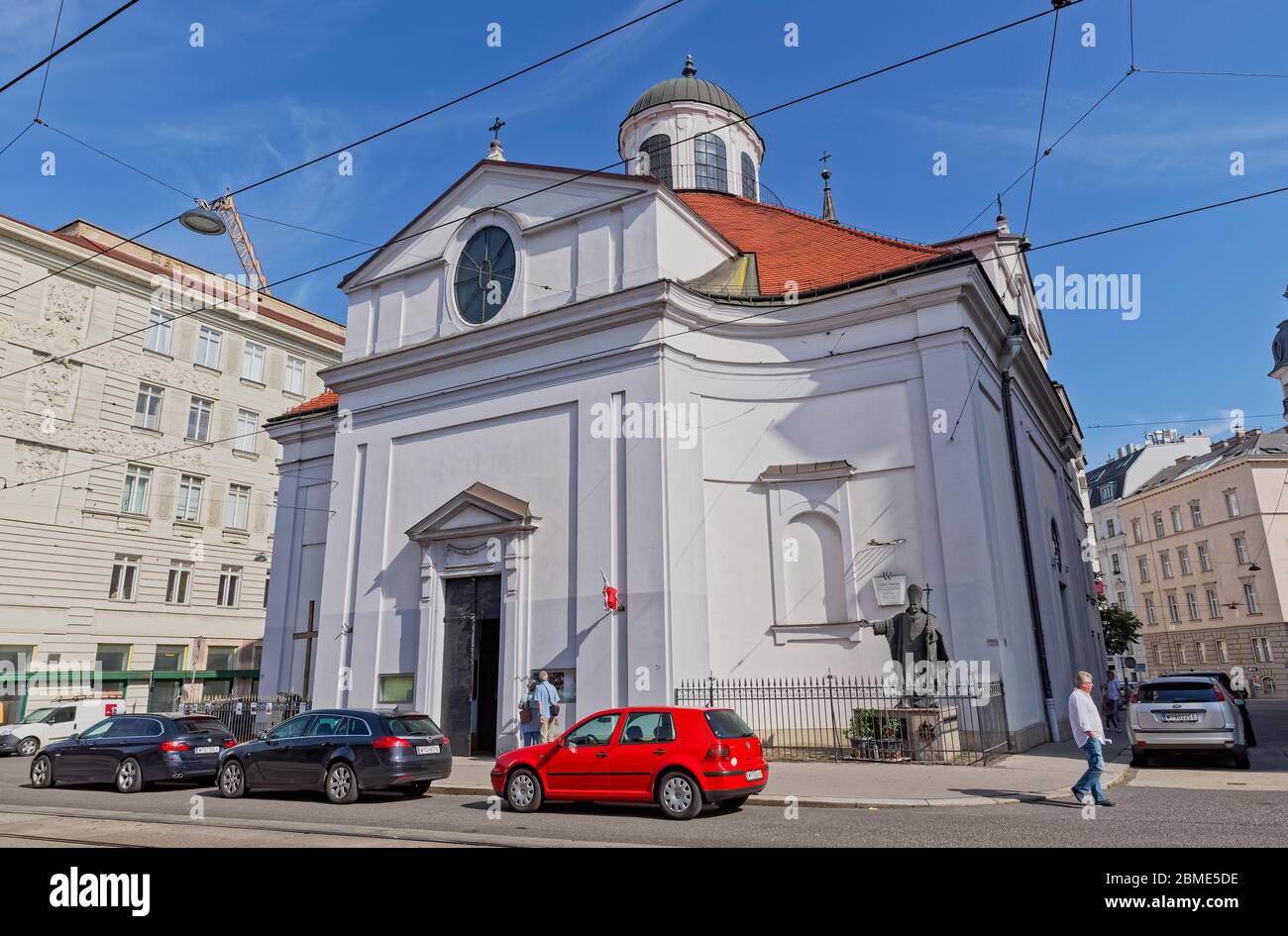 Holy Cross Catholic Church street view in Vienna, Austria Stock Photo ...