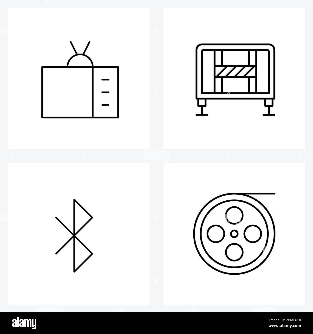Pack of 4 Universal Line Icons for Web Applications monitor, connection ...