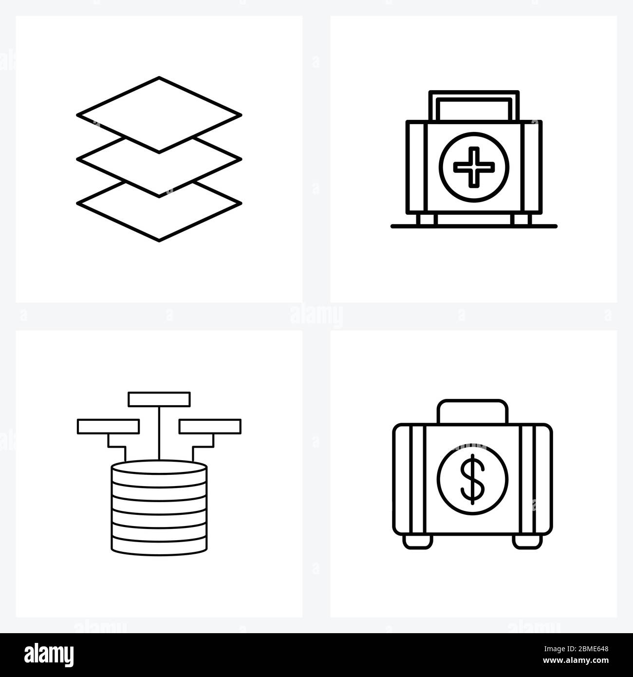 4 Universal Line Icon Pixel Perfect Symbols of arrange, business ...
