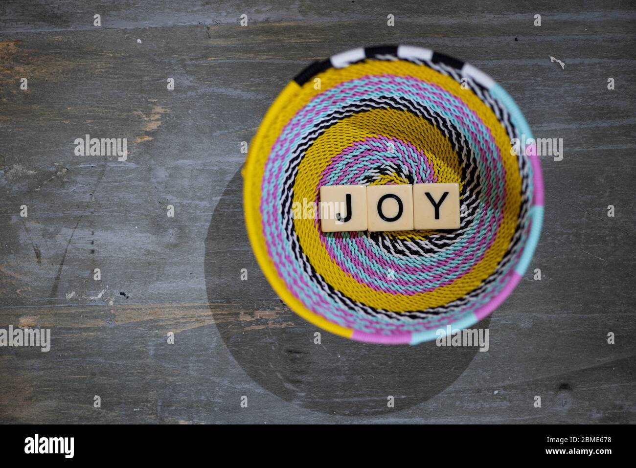 Joy in block letters Stock Photo - Alamy