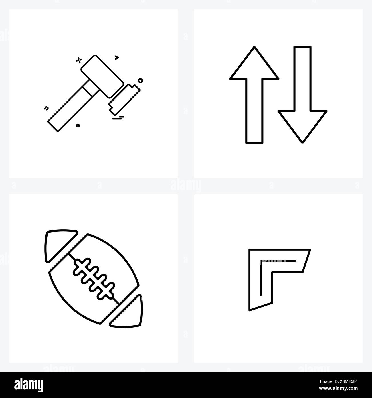 4 Universal Icons Pixel Perfect Symbols of hammer, sports, tool, down ...