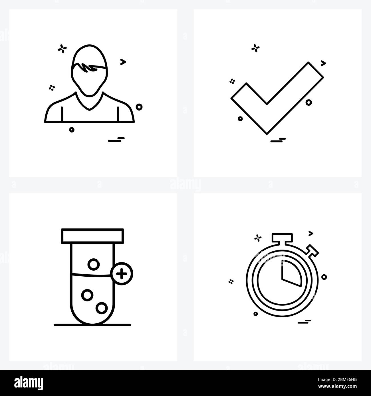 4 Universal Line Icons for Web and Mobile avatar, test, human, good ...