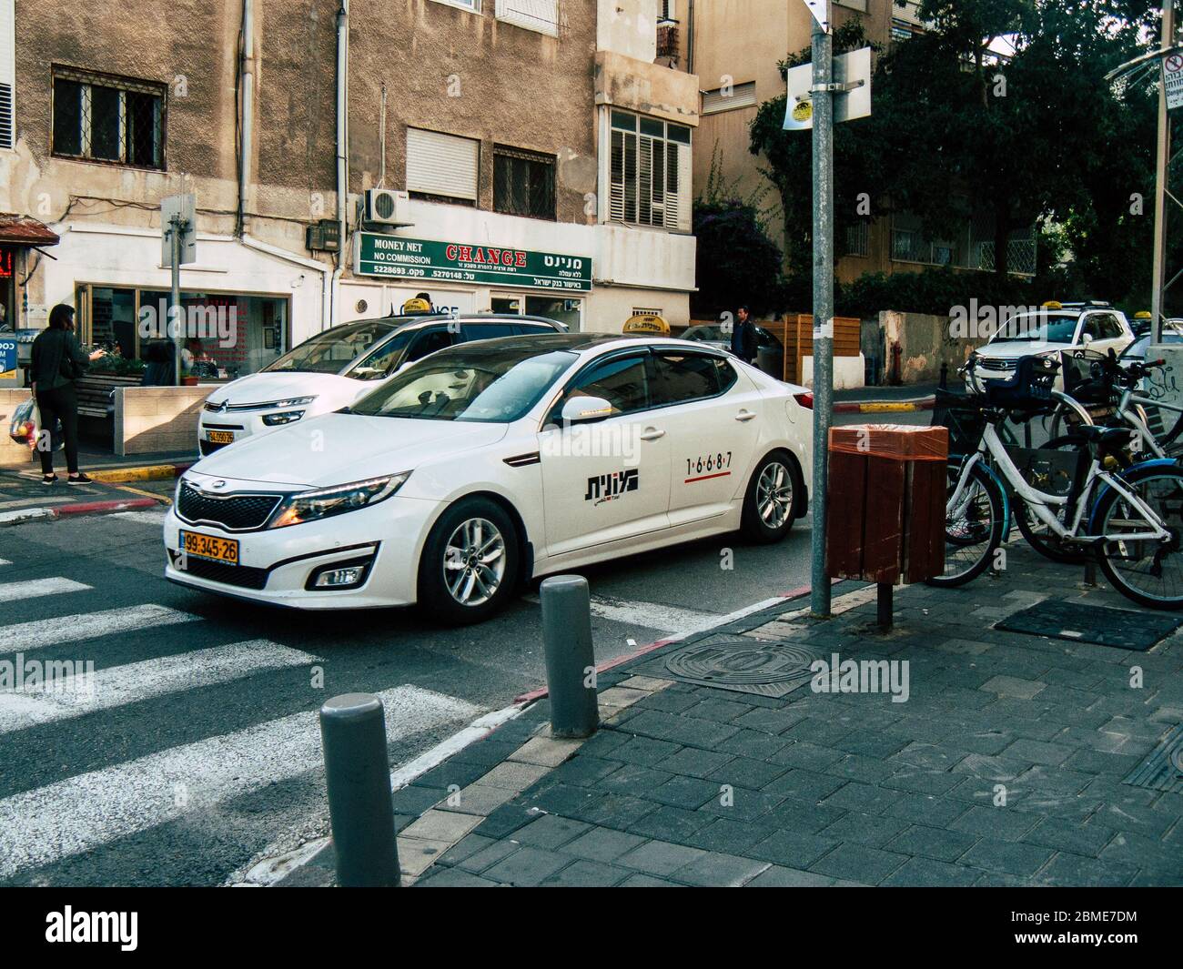 Tel Aviv Israel December 03, 2018 View of a traditional Israeli taxi ...