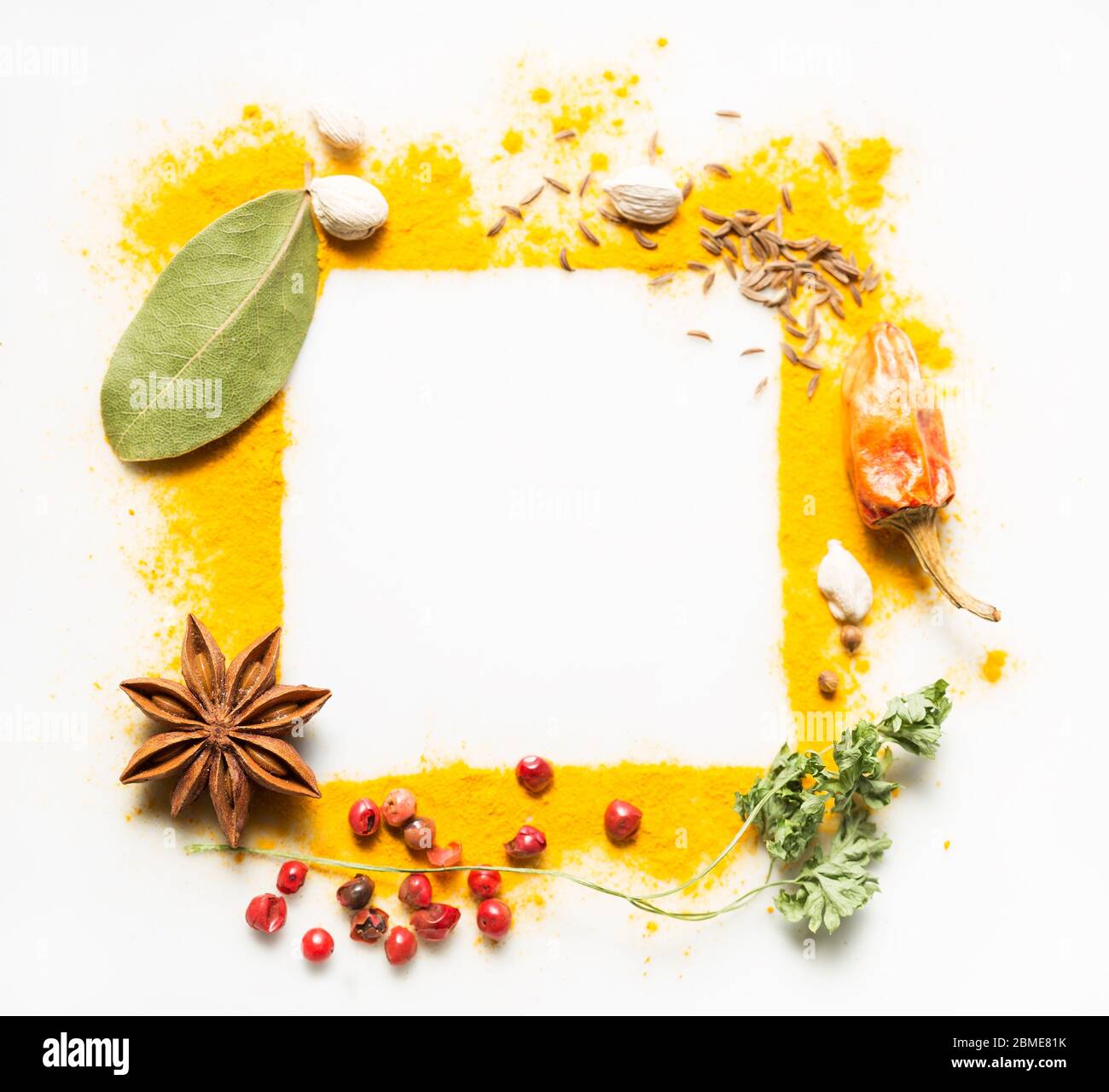 Indian spices border hi-res stock photography and images - Alamy