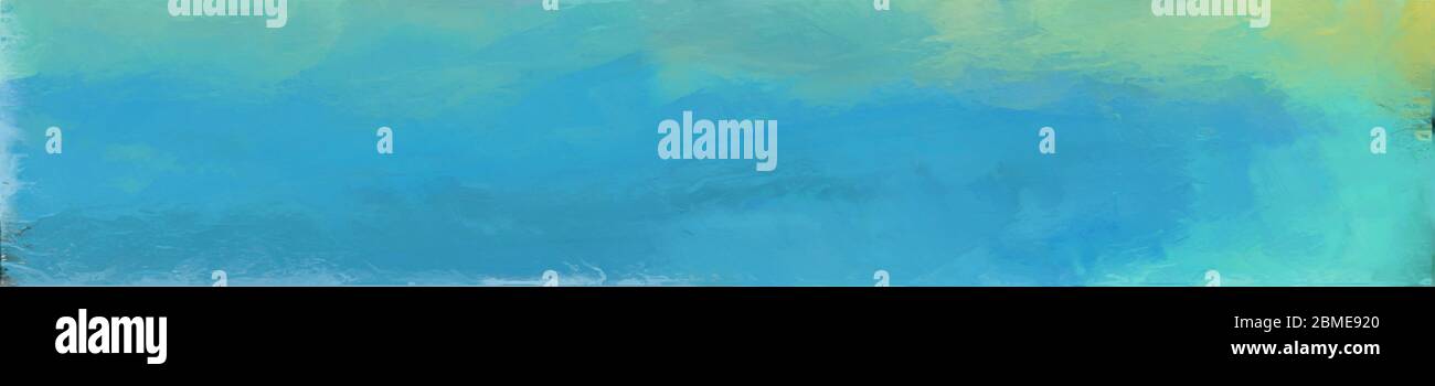abstract long wide background with light sea green, steel blue and dark ...