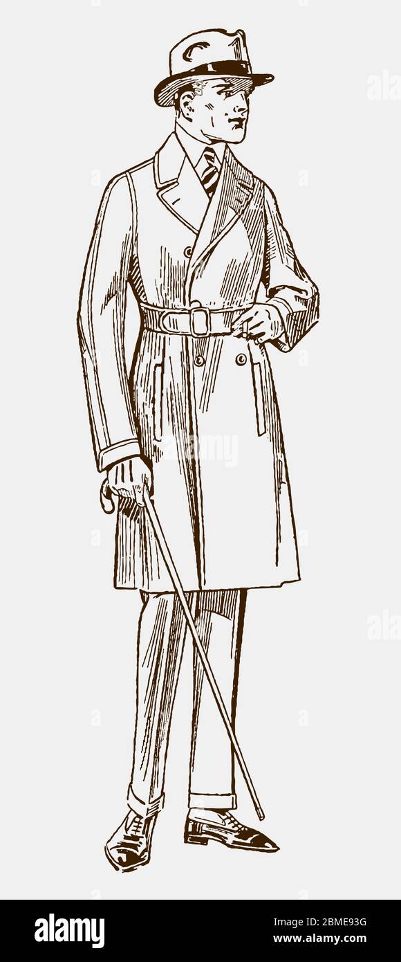 Man overcoat hat hi-res stock photography and images - Alamy