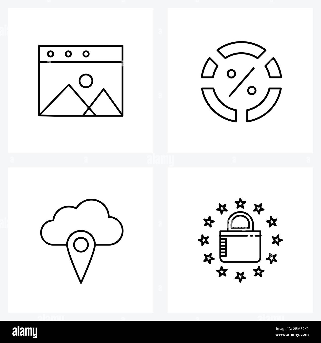 4 Universal Icons Pixel Perfect Symbols of image, location, jpeg, graph ...