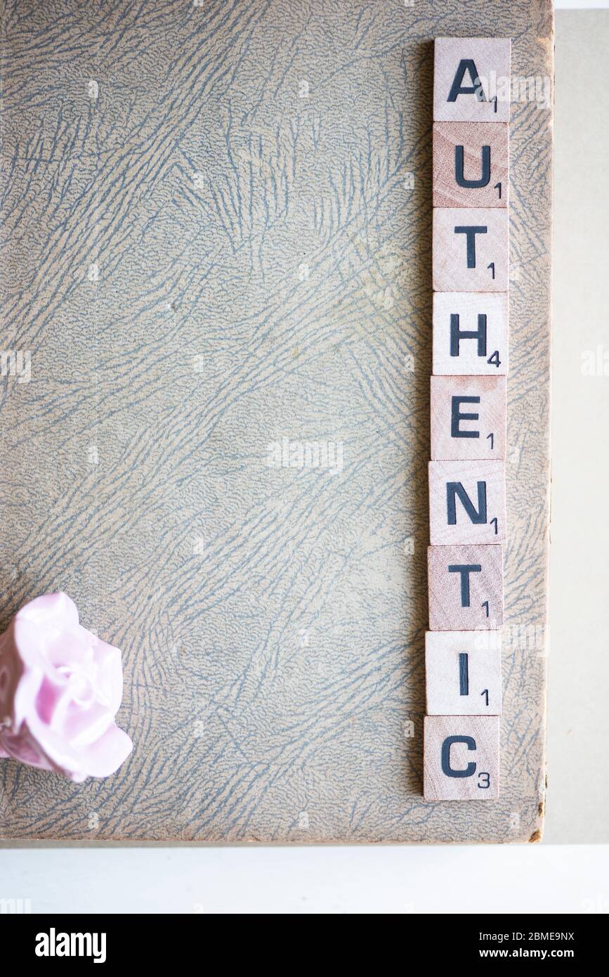 Authentic in block letters Stock Photo - Alamy