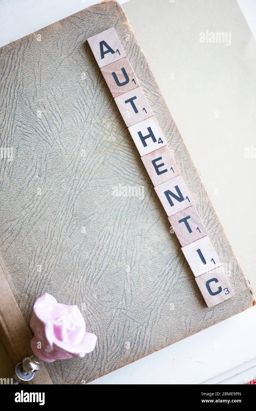 Authentic in block letters Stock Photo - Alamy