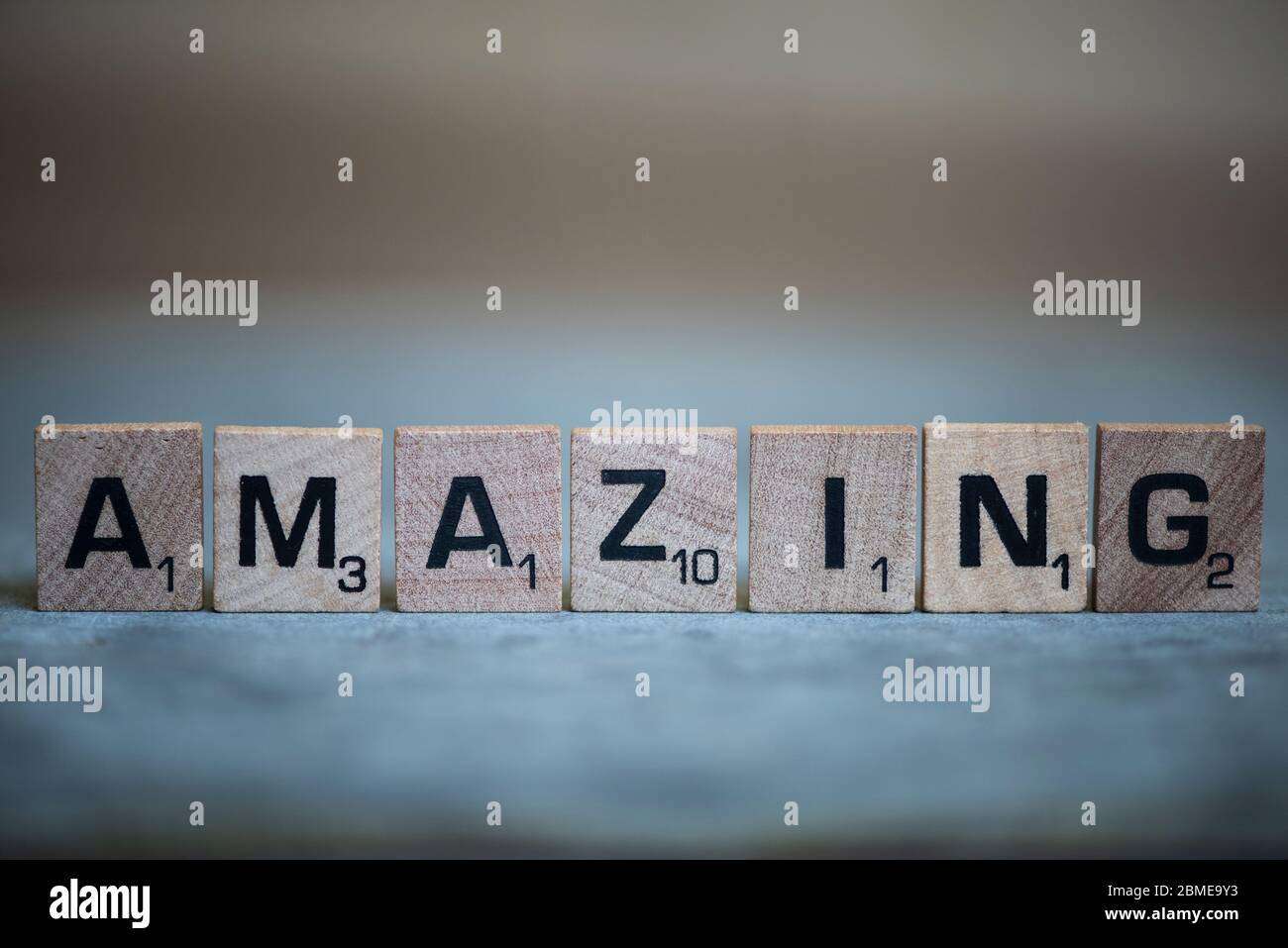 Amazing in block letters Stock Photo - Alamy