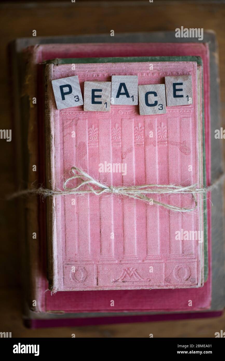 Peace in block letters Stock Photo - Alamy
