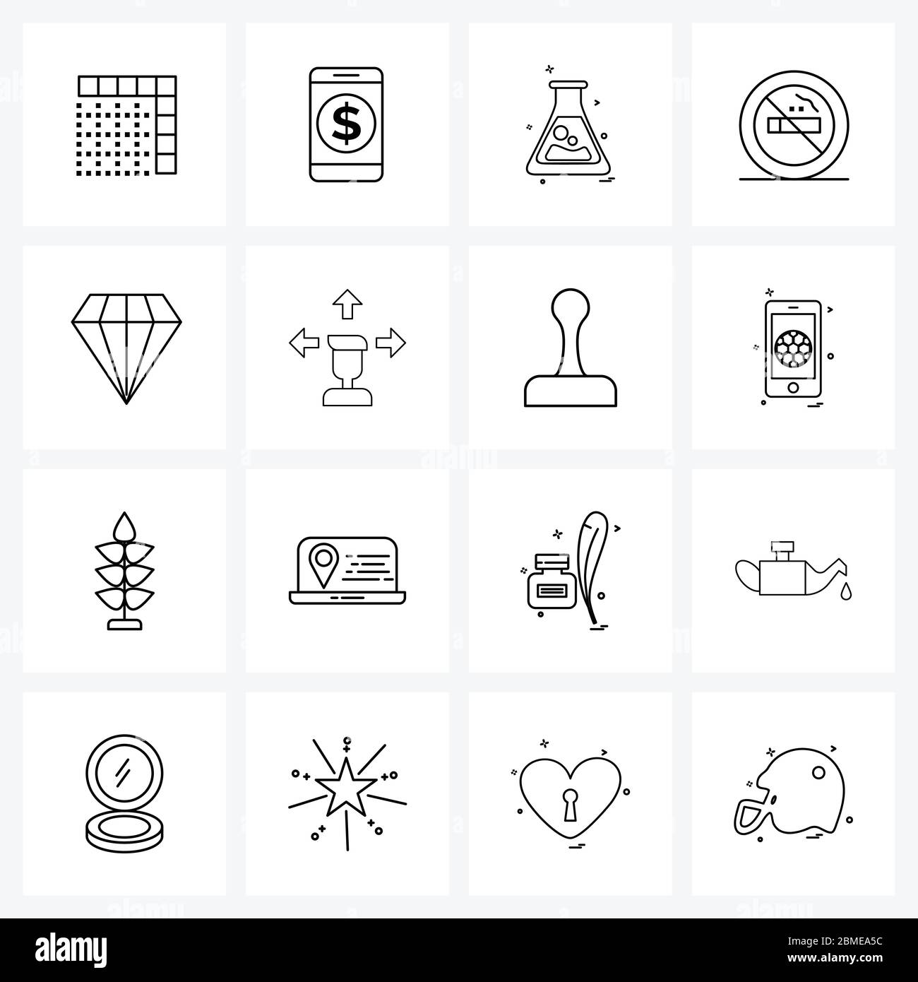 16 Universal Line Icon Pixel Perfect Symbols of prohibited, not, tool ...