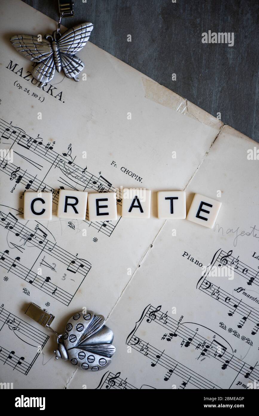 Create in block letters Stock Photo - Alamy