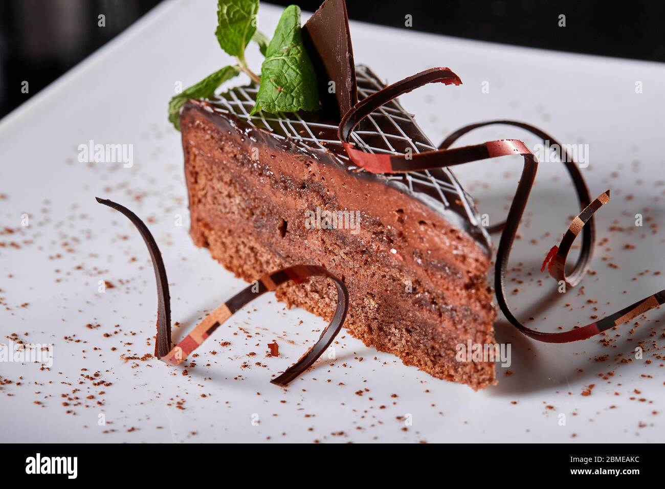 The Sacher cake, Sachertorte. Austrian chocolate cake, consisting of ...