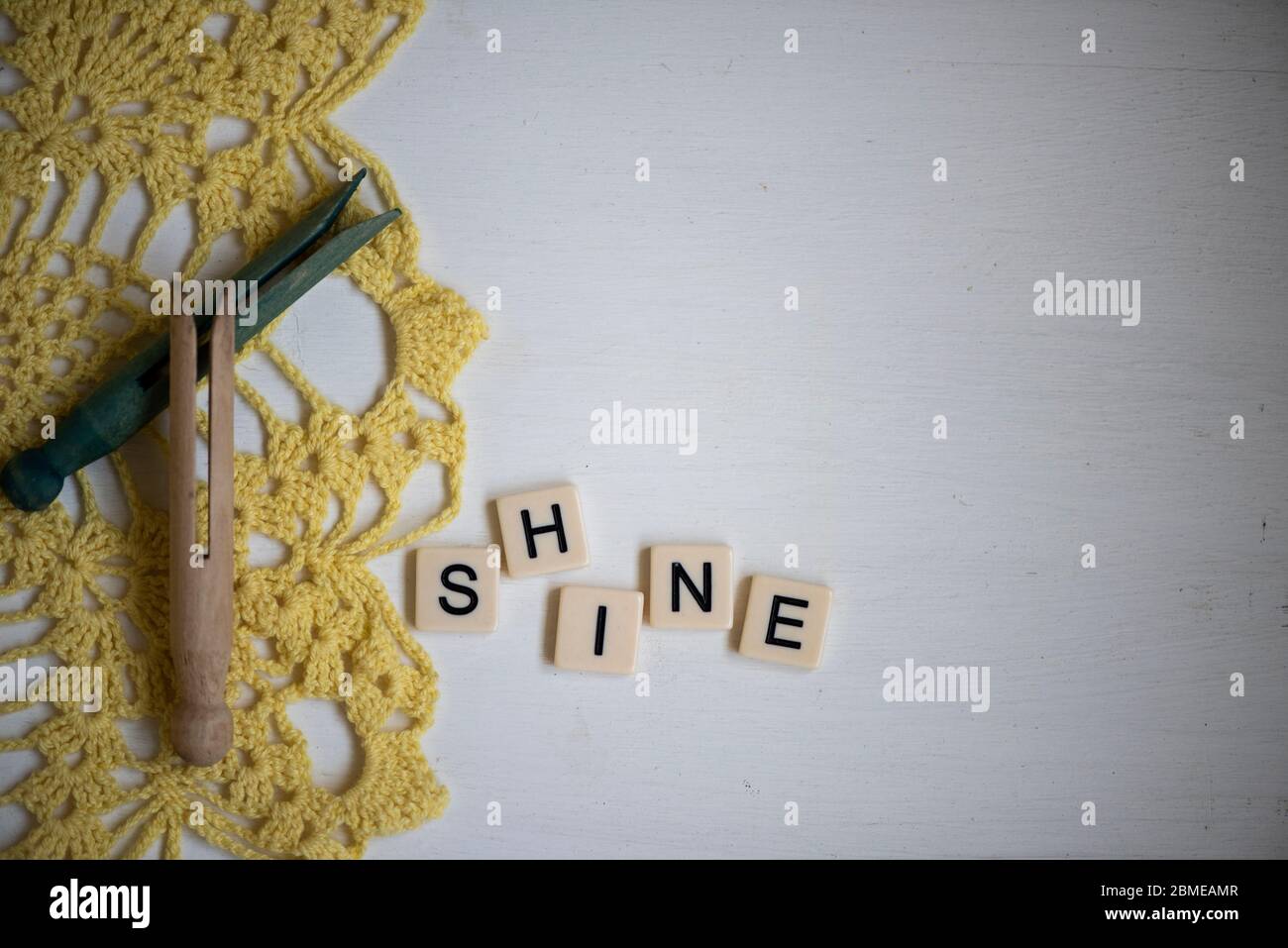 Shine in block letters Stock Photo - Alamy