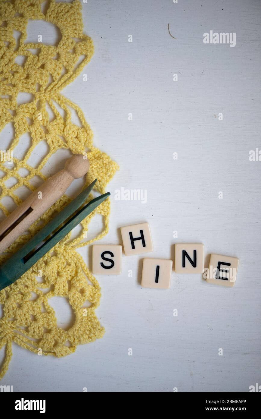 Shine in block letters Stock Photo - Alamy