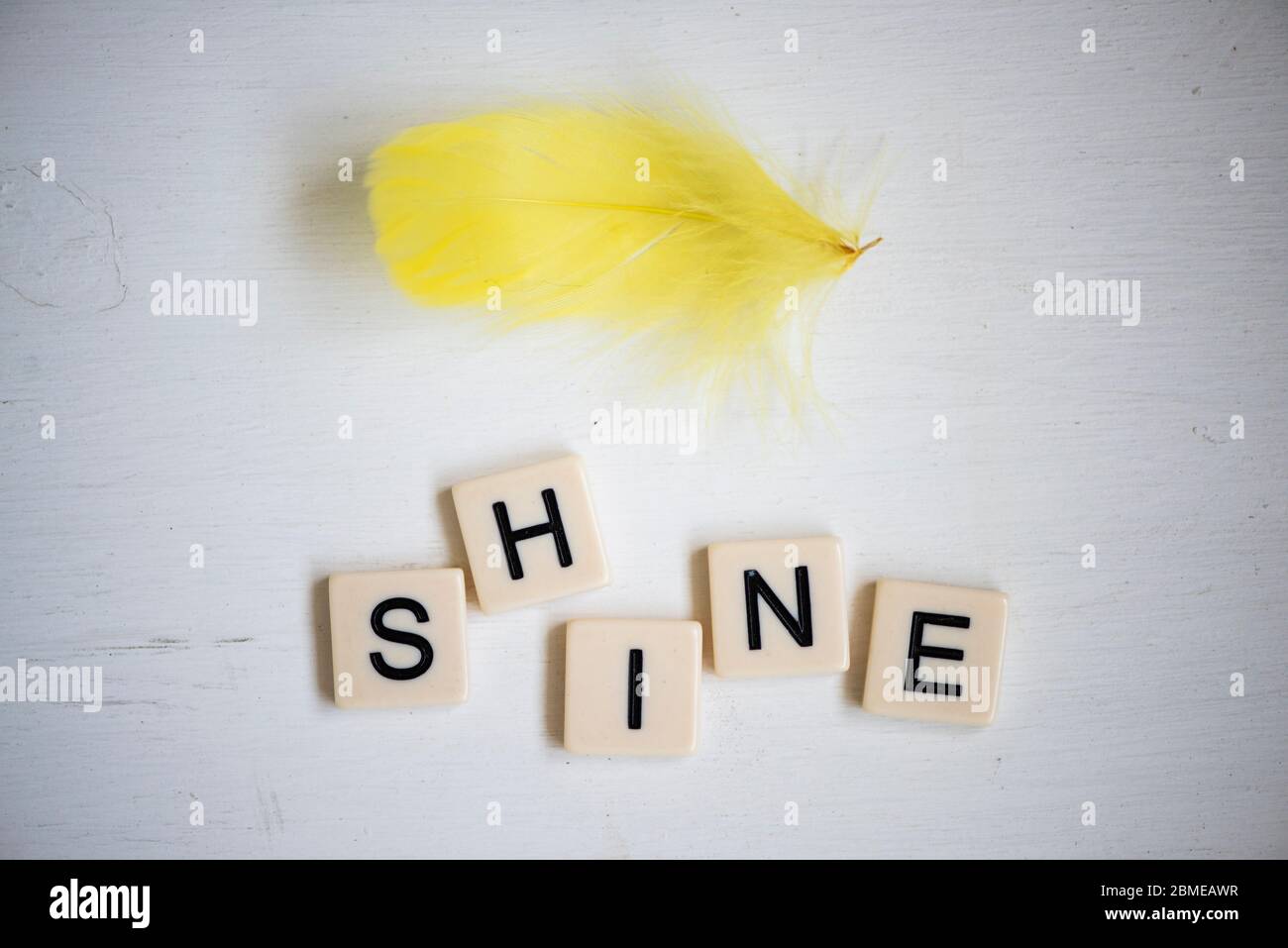 Shine in block letters Stock Photo - Alamy