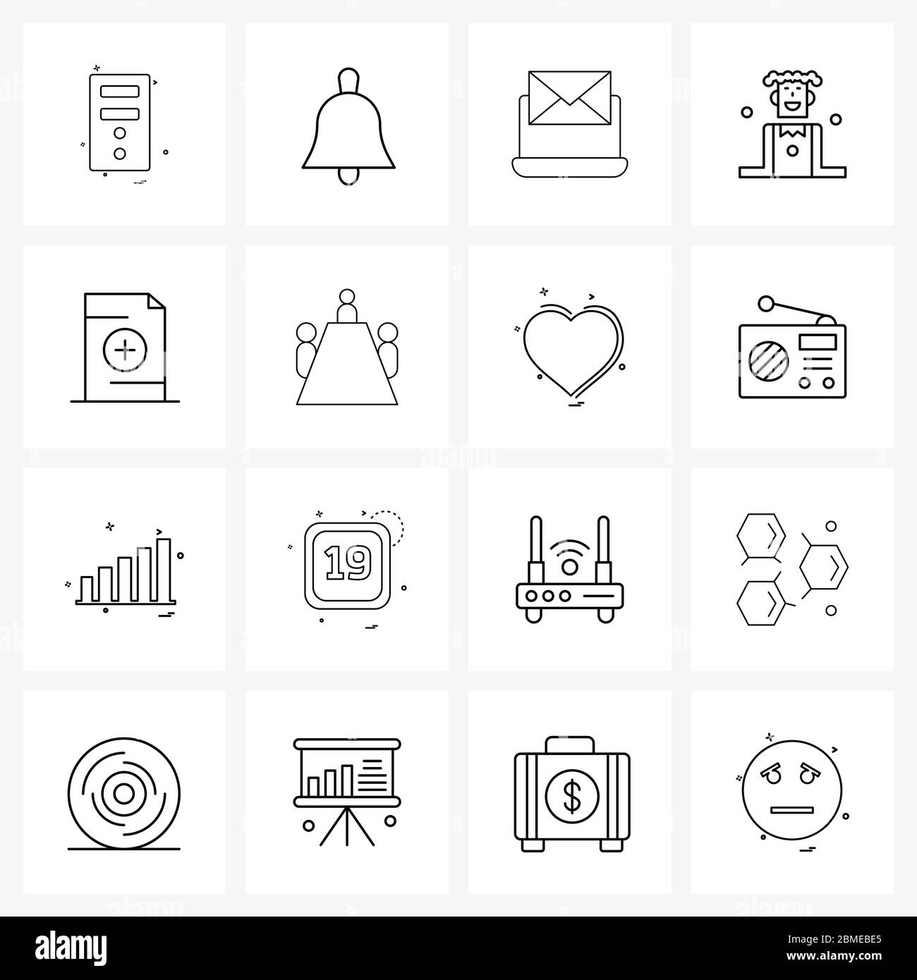 16 Universal Line Icon Pixel Perfect Symbols of file, entertainment ...