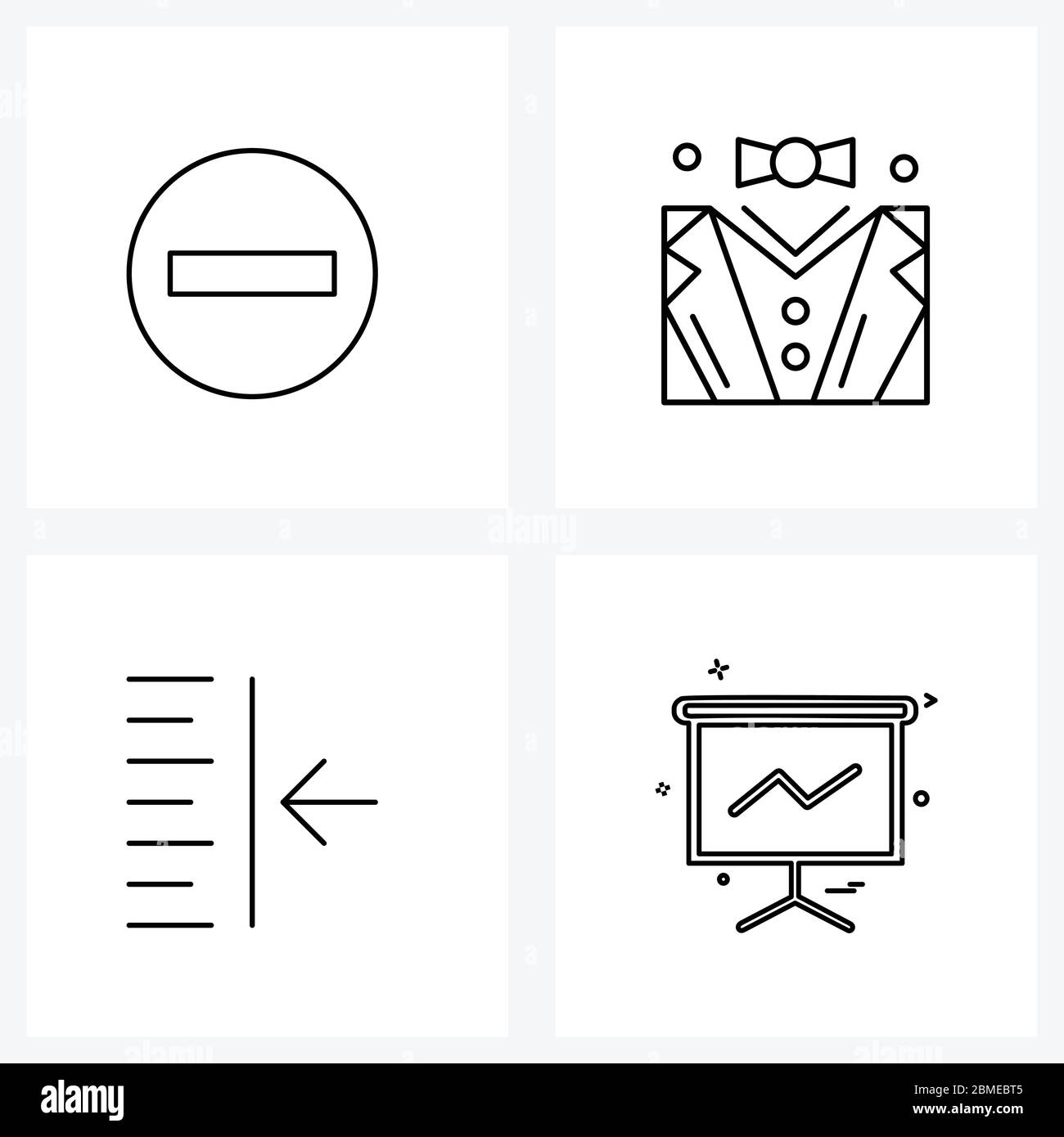 Modern Vector Line Illustration Of 4 Simple Line Icons Of Essential