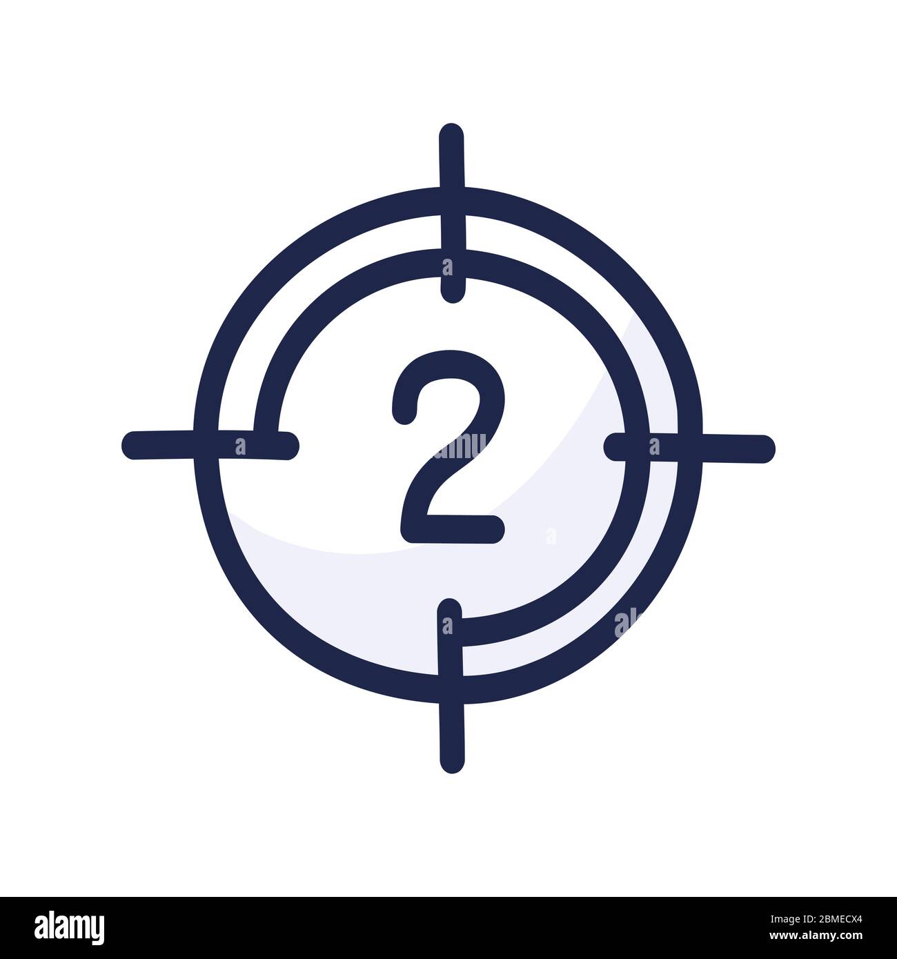 Movie countdown frame simple outline color icon isolated on white ...