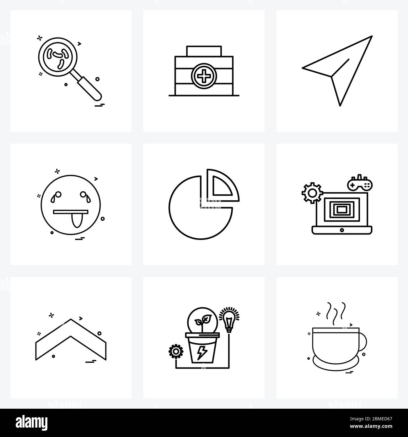 Set of 9 UI Icons and symbols for, emotion, basic, emote, plane Vector ...
