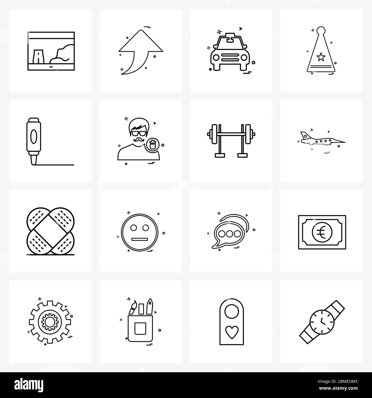 16 Universal Line Icon Pixel Perfect Symbols of design, star, up, cap ...