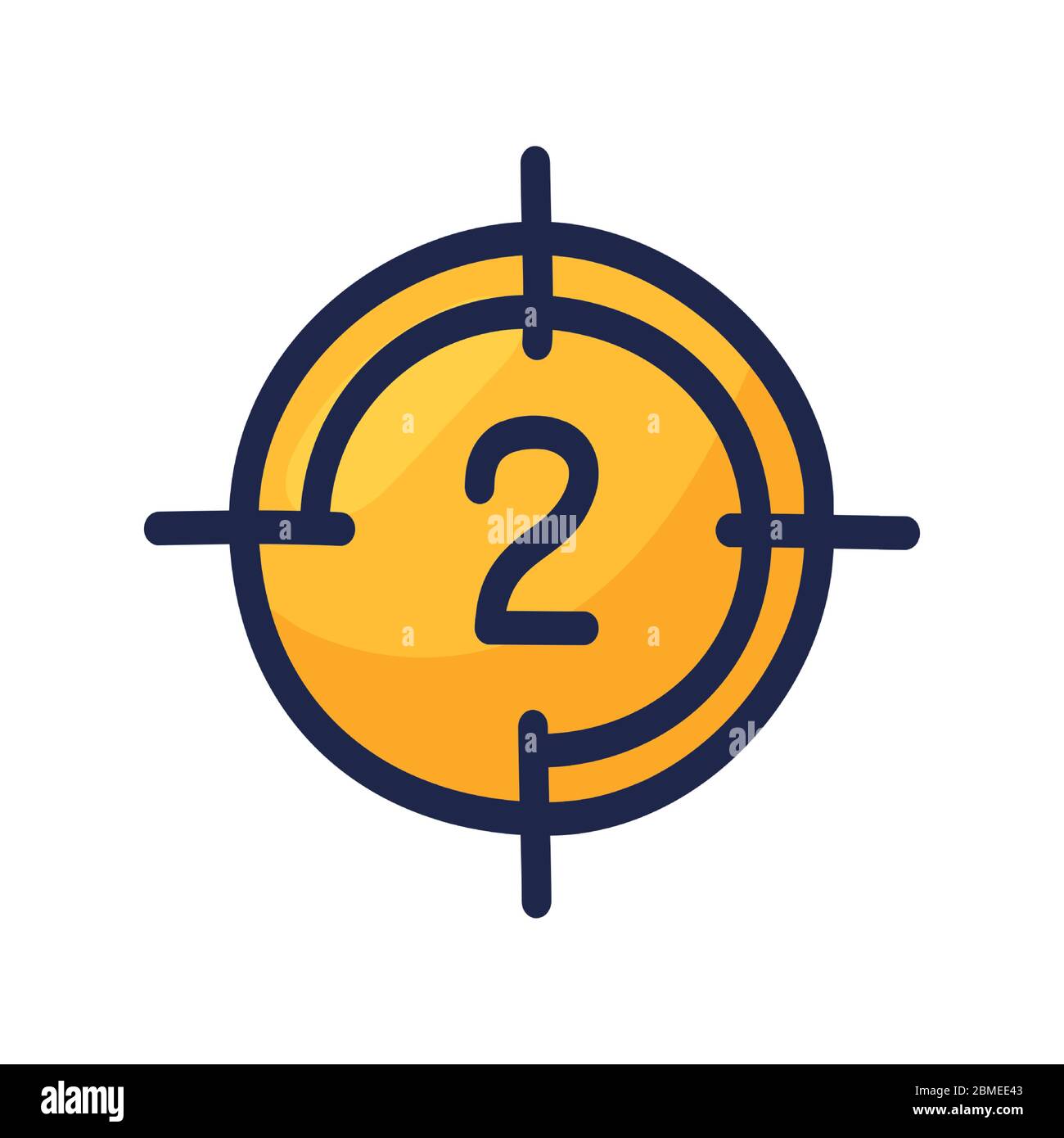 Movie countdown frame simple outline color icon isolated on white ...