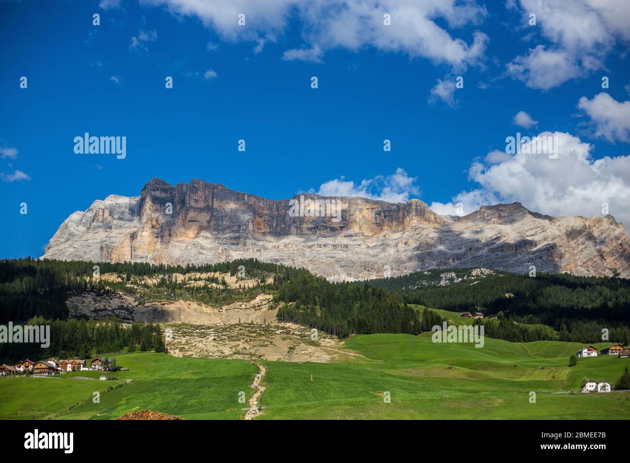 View of Italian Dolomites above Corvara in Badia, South Tyrol, Italy ...