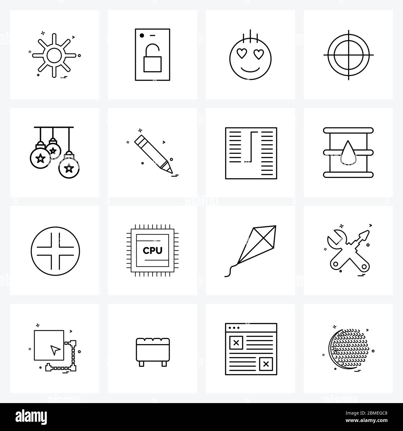 16 Universal Icons Pixel Perfect Symbols of decoration, target, love ...
