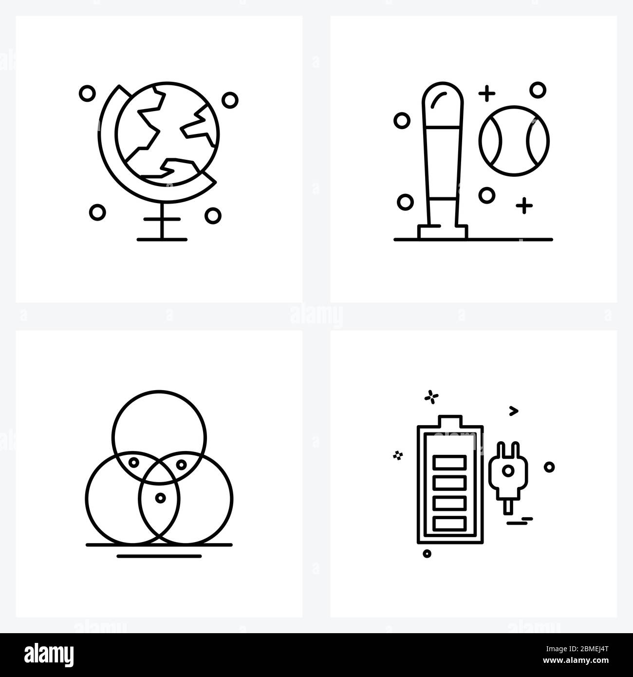 4 Editable Vector Line Icons and Modern Symbols of map, shape ...