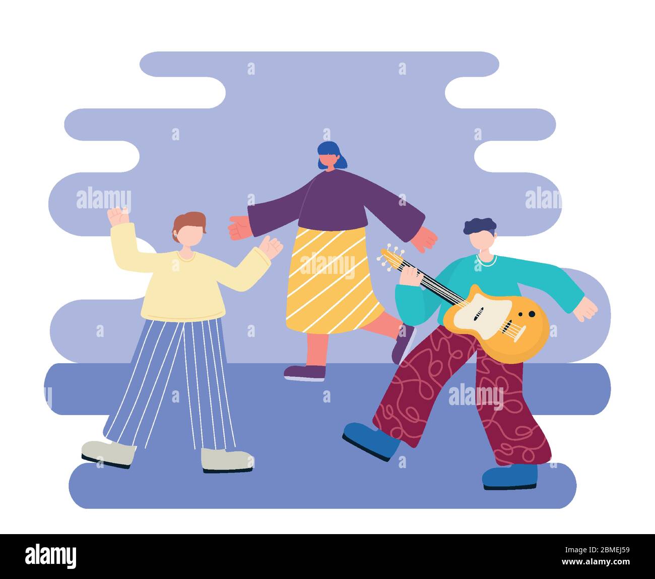 people activities, young man playing guitar musical and people dancing ...