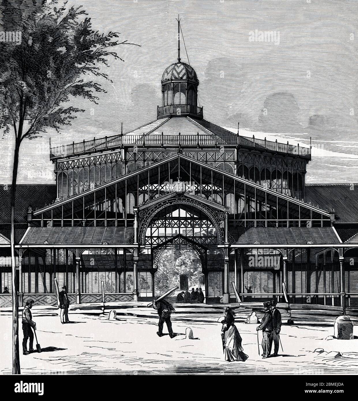 Mercado central de frutas y verduras del Borne, en Barcelona. Años 1890 ...