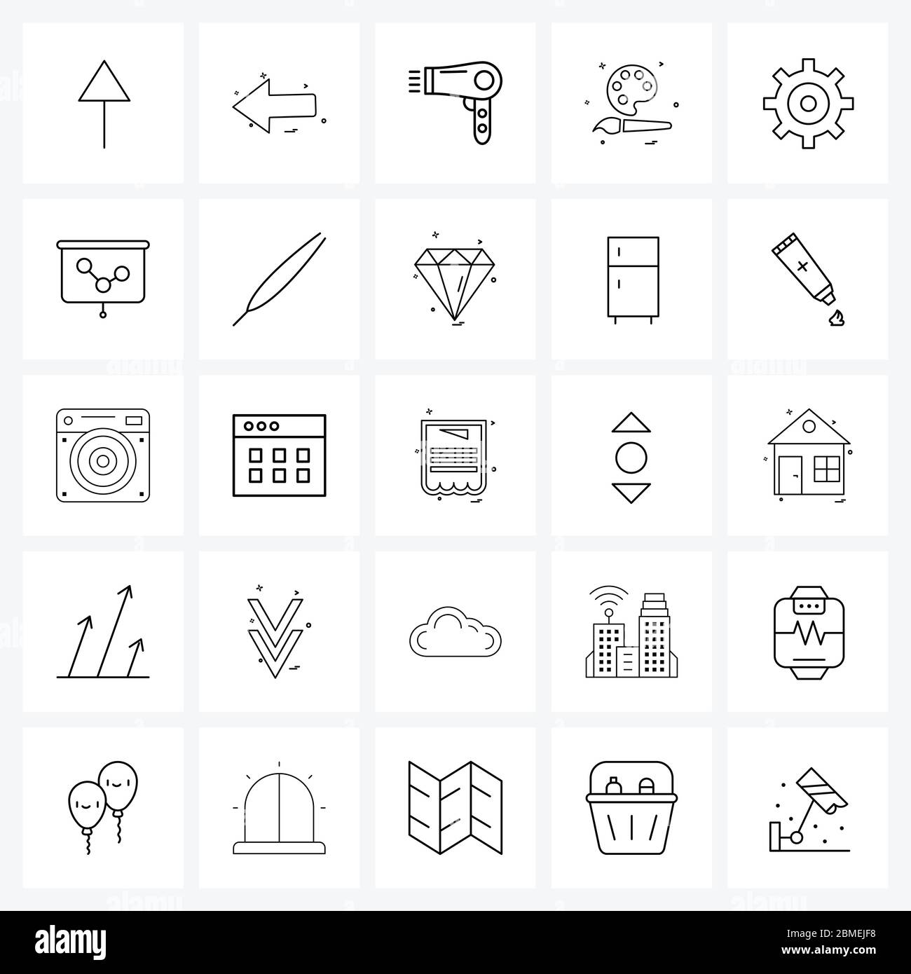25 Universal Line Icon Pixel Perfect Symbols of drawing, paint, left ...