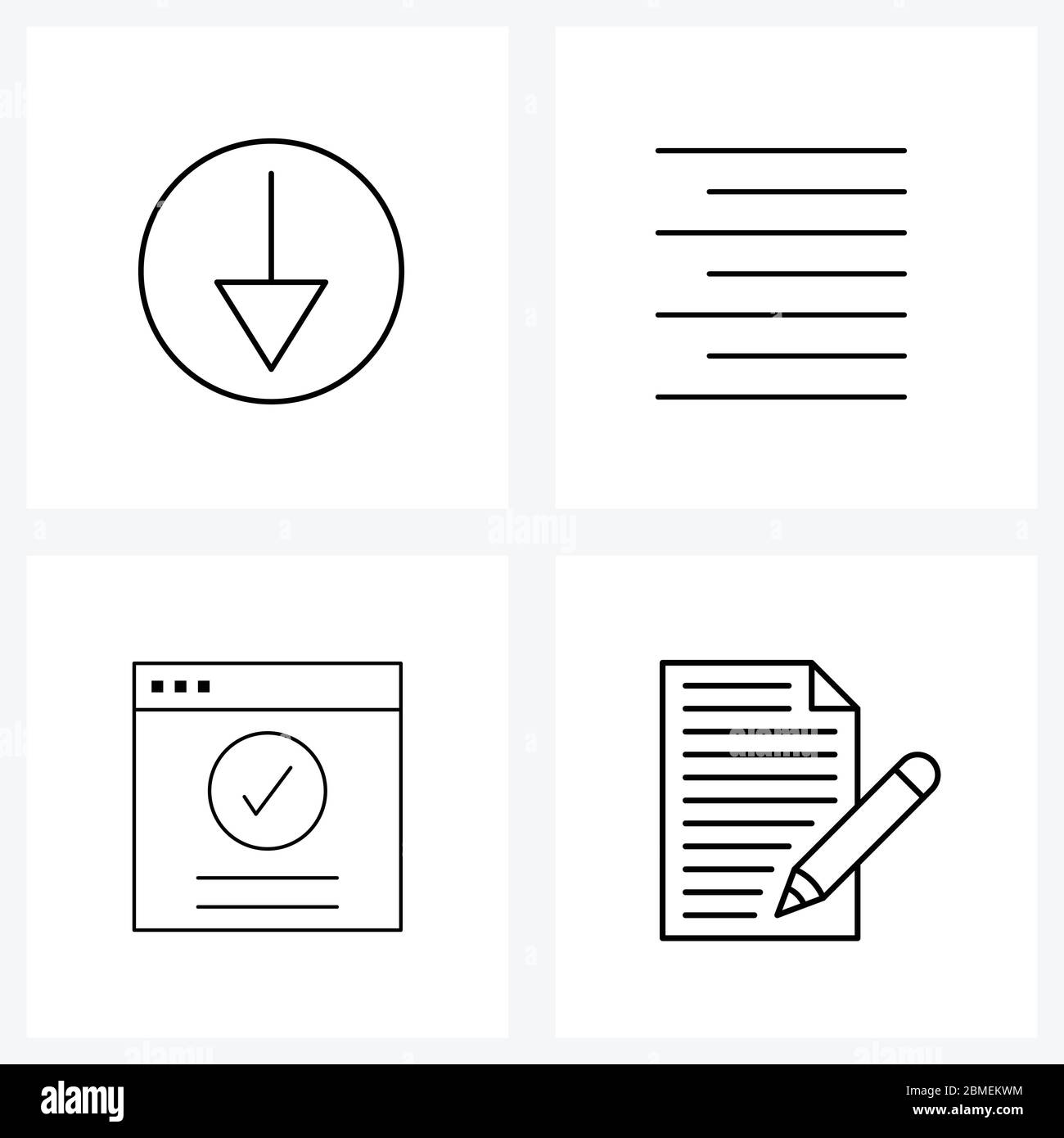 4 Universal Icons Pixel Perfect Symbols of arrow, connection, down ...