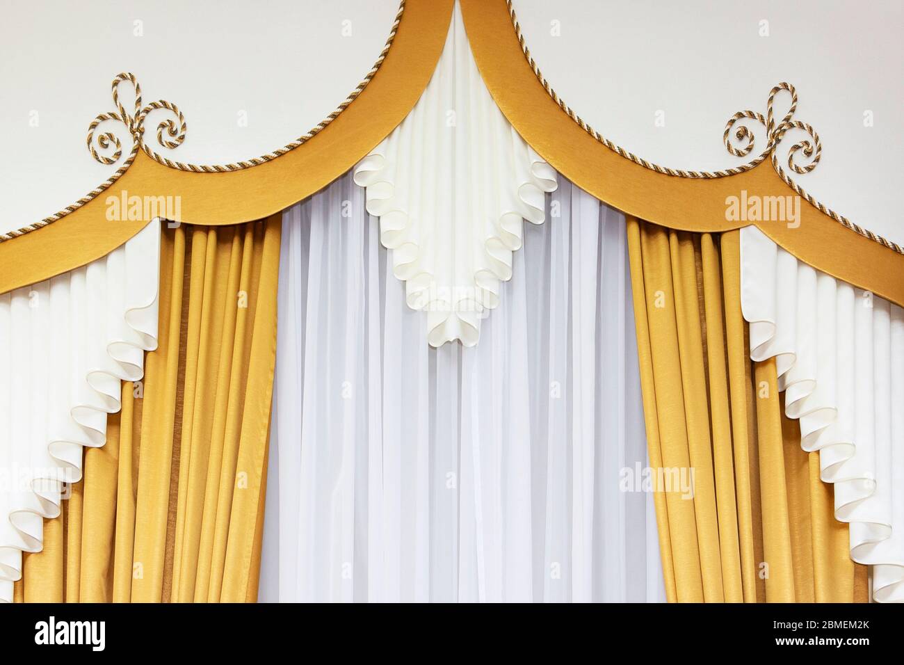 Interior design in classic, Palace style. Double-sided curtains Stock ...