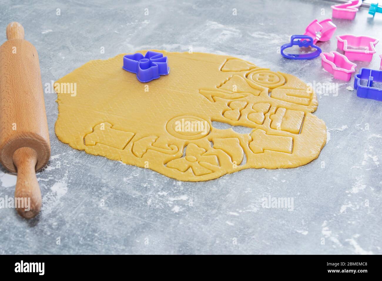cookies, gingerbread in the form of clothing. Cooking process Stock ...