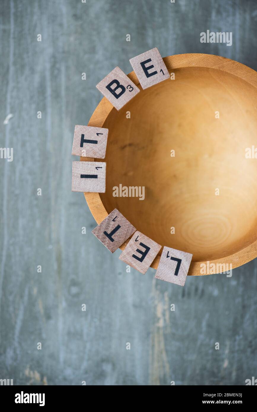 Let it be in block letters Stock Photo - Alamy