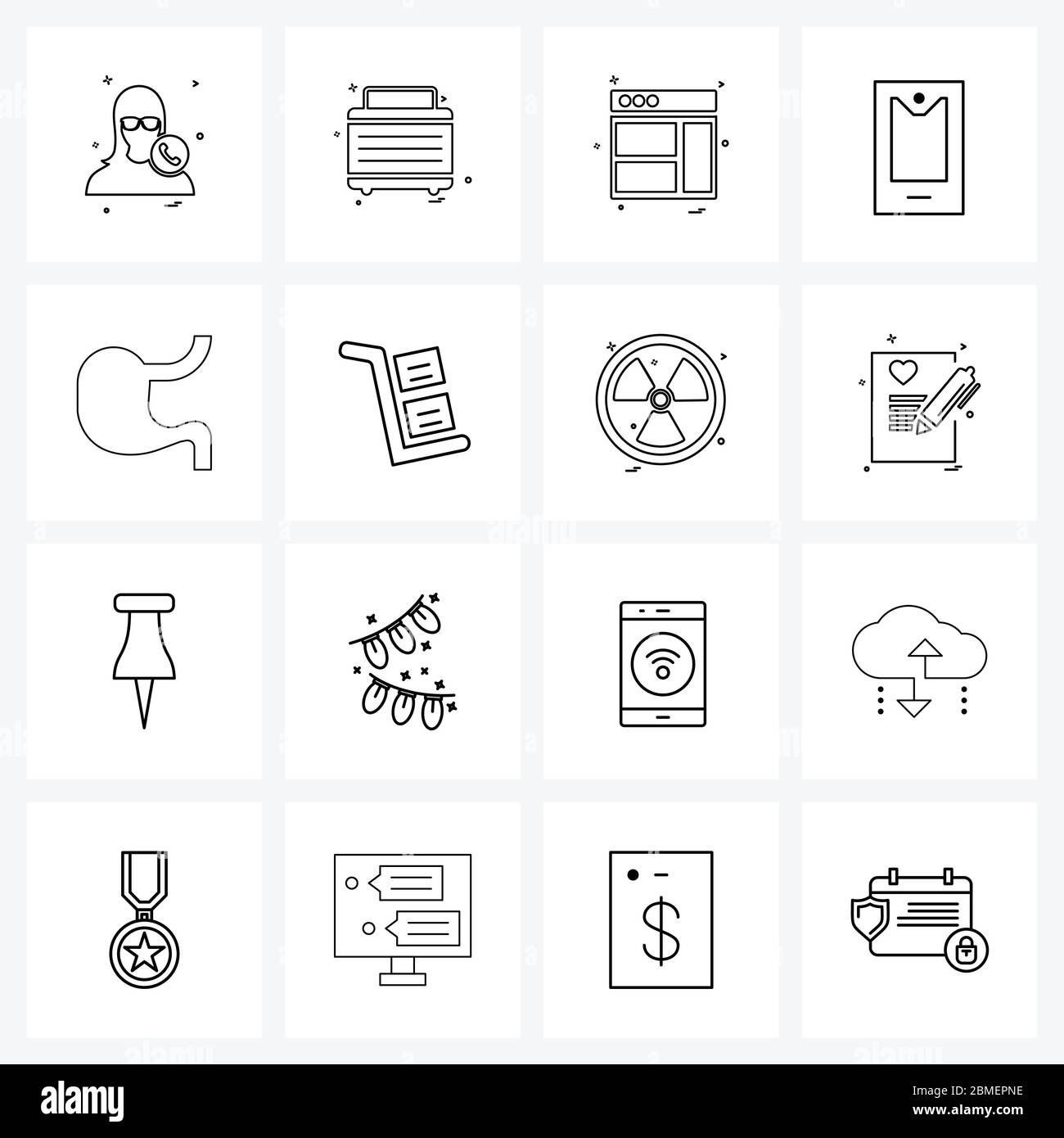 16 Universal Icons Pixel Perfect Symbols of body part, android, bag ...