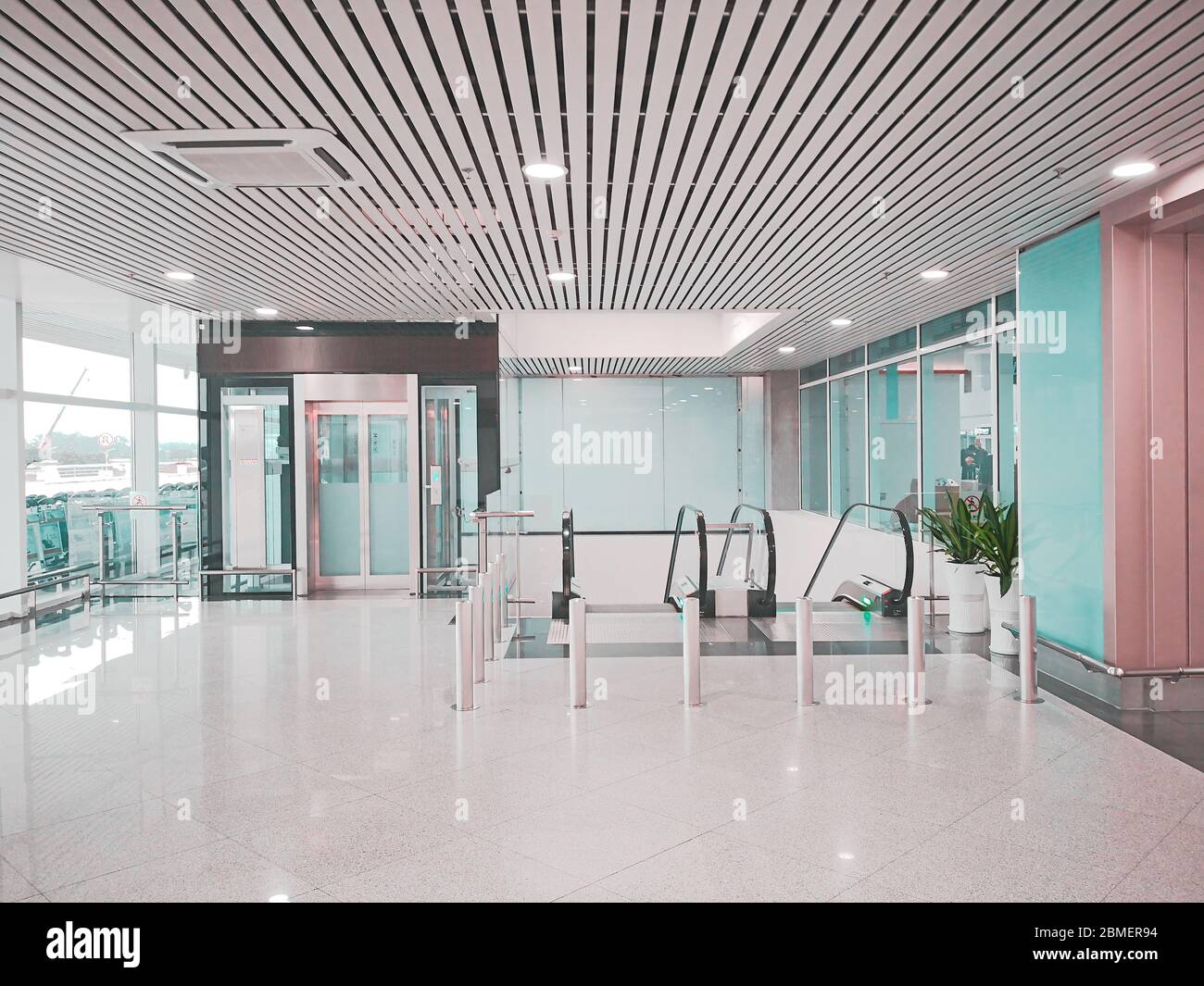 Commercial building corridor hall, Windows through light Stock Photo ...