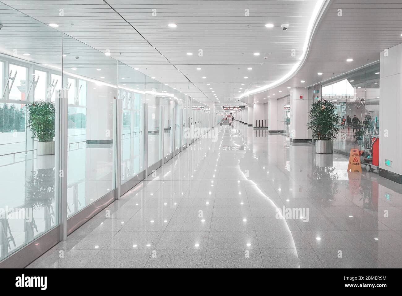 Commercial building corridor hall, Windows through light Stock Photo ...