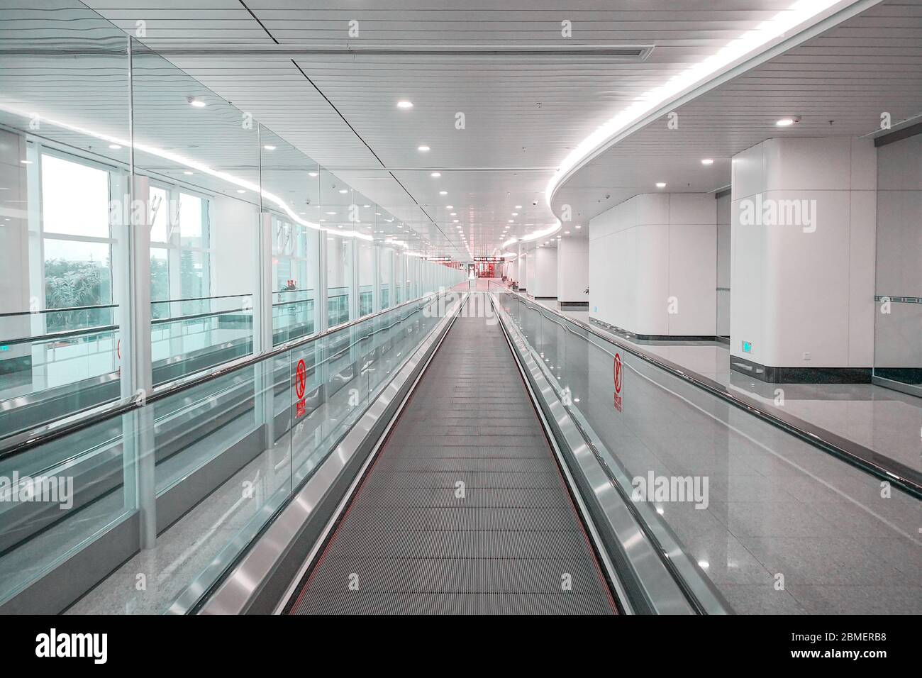 Commercial building corridor hall, Windows through light Stock Photo ...