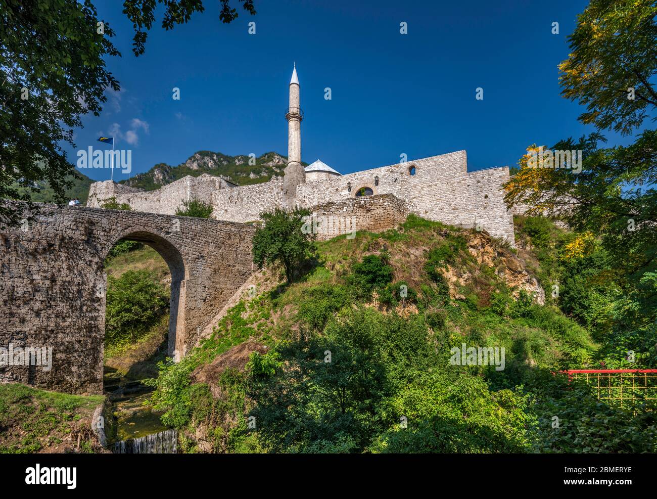 Stone bridge at Stari Grad Fortress in Travnik, Central Bosnia Canton ...