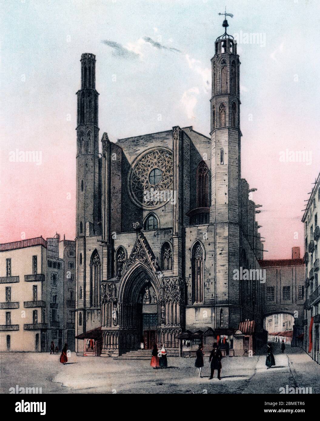 Barcelona. Basílica de Santa María del Mar, muestra del estilo gótico ...