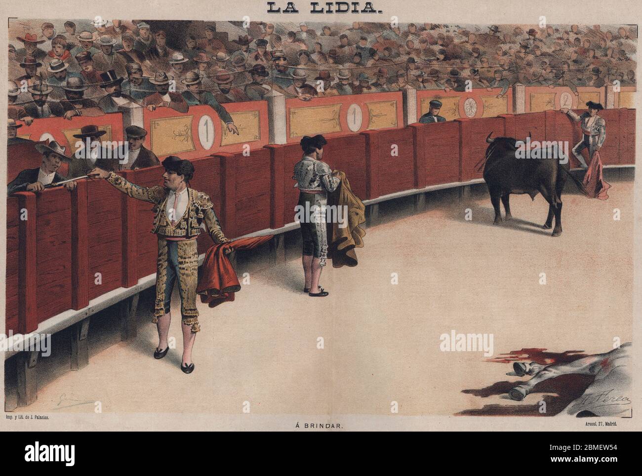 La lidia. A brindar. El matador coge el estoque y se dispone a brindar ...