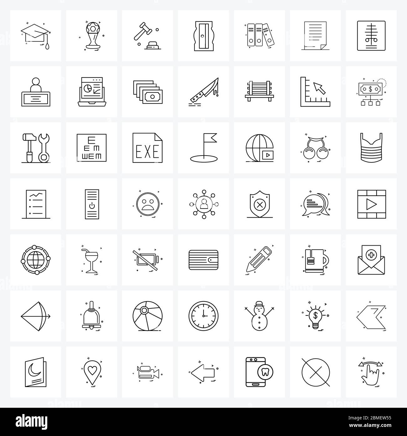 49 Interface Line Icon Set of modern symbols on record, files, auction ...